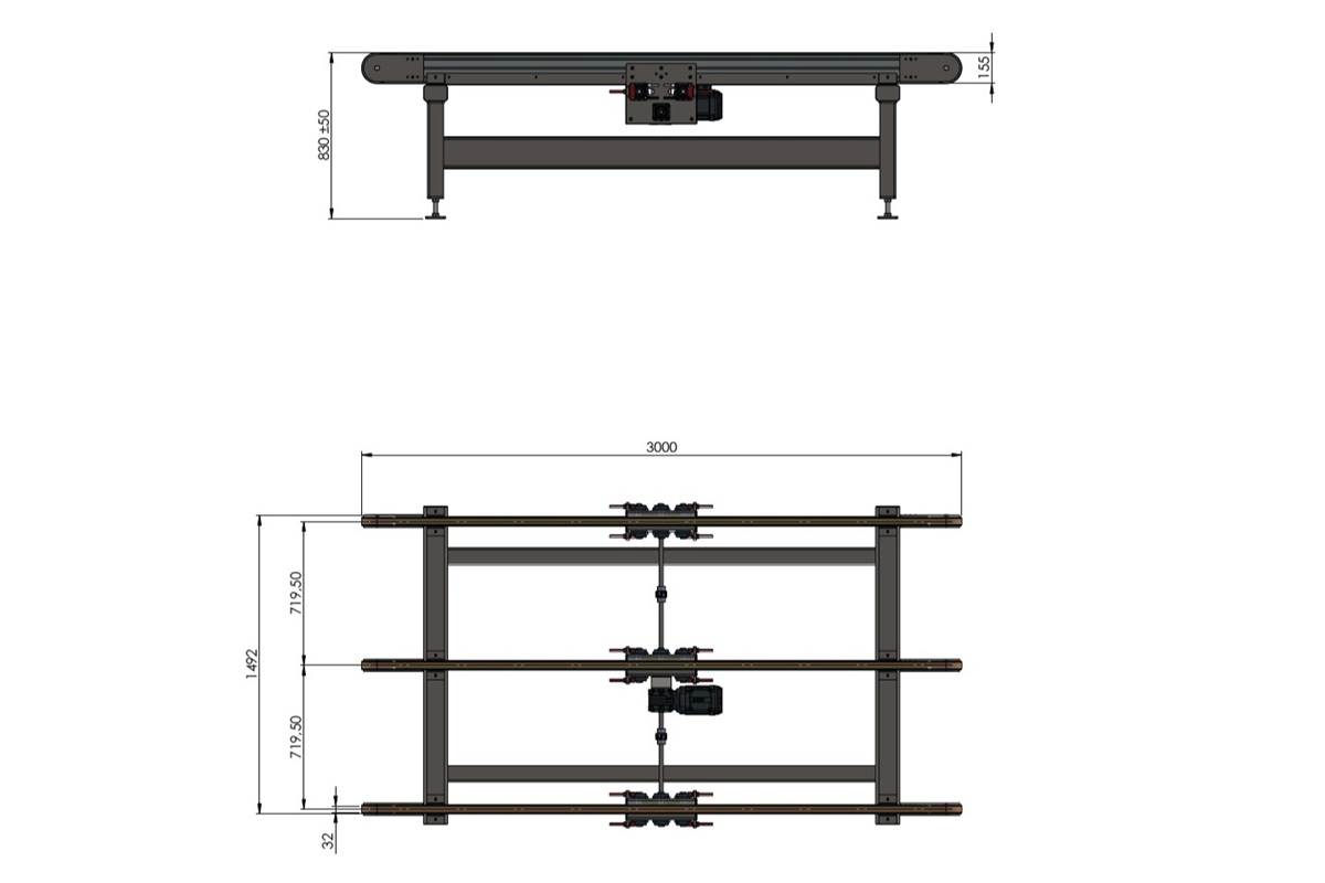 TIMING BELT CONVEYOR 3000x1500 | Minitec