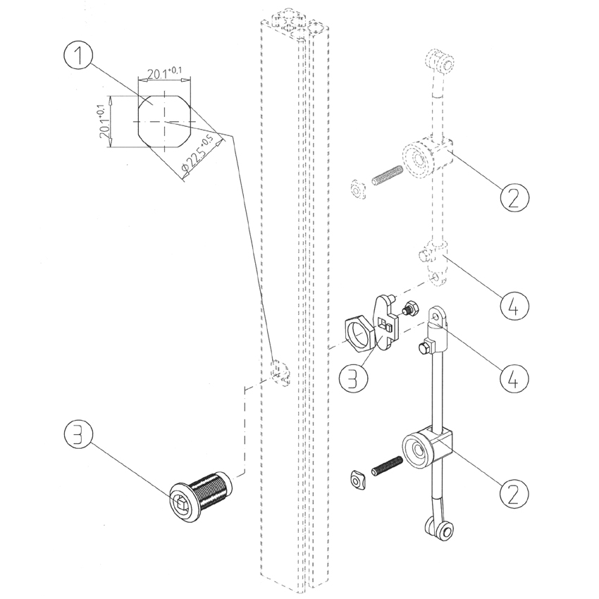 ROTATION DIRECTION ROD LOCK 32, 4-KT, 2 RODS | Minitec