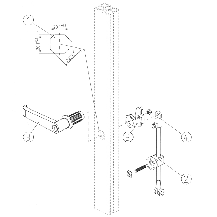 ROTATION DIRECTION ROD LOCK 32, WITH LOCK, 1 ROD | Minitec